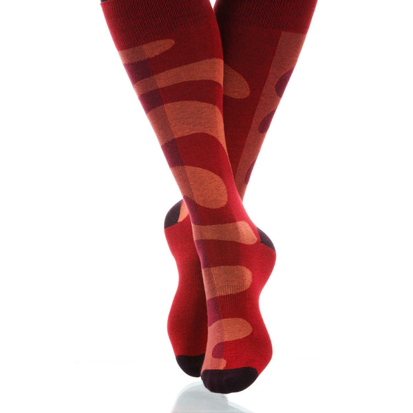 Tango Red Men's or Women's Supima Cotton socks - Red/Orange - XOAB